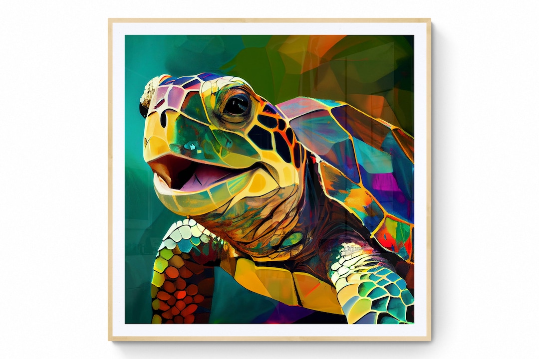 Colorful Tortoise Wall Art, Tortoise Wall Décor, Andy Warhol Art ...