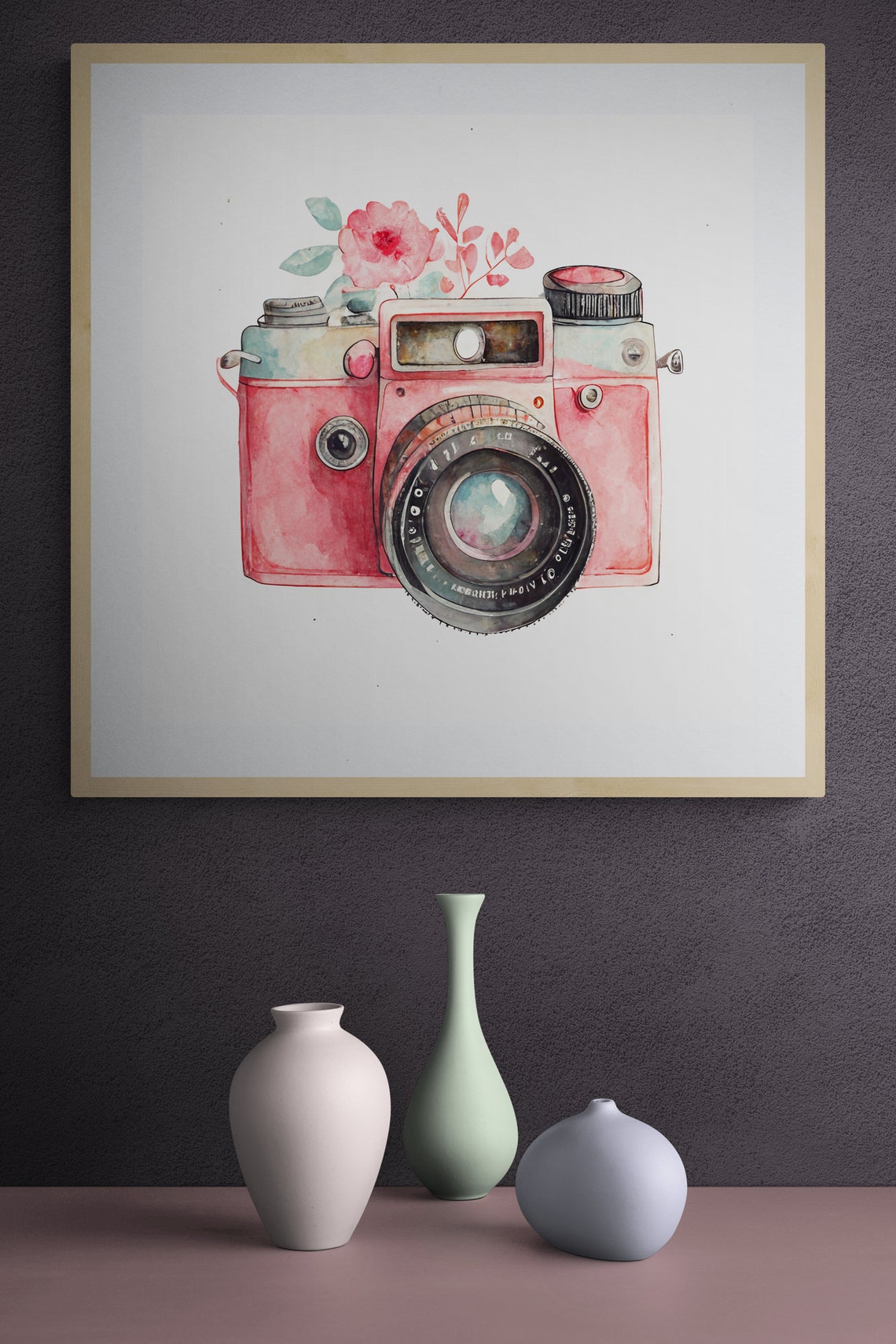 Camera Wall Art, Instrument Wall Art, Watercolor Wall Art, Camera ...