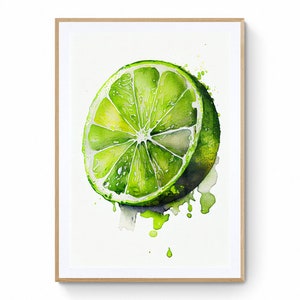 Lime Fruit Wall Art, Fruit Printable Art, Lime Print, Fruit Market ...
