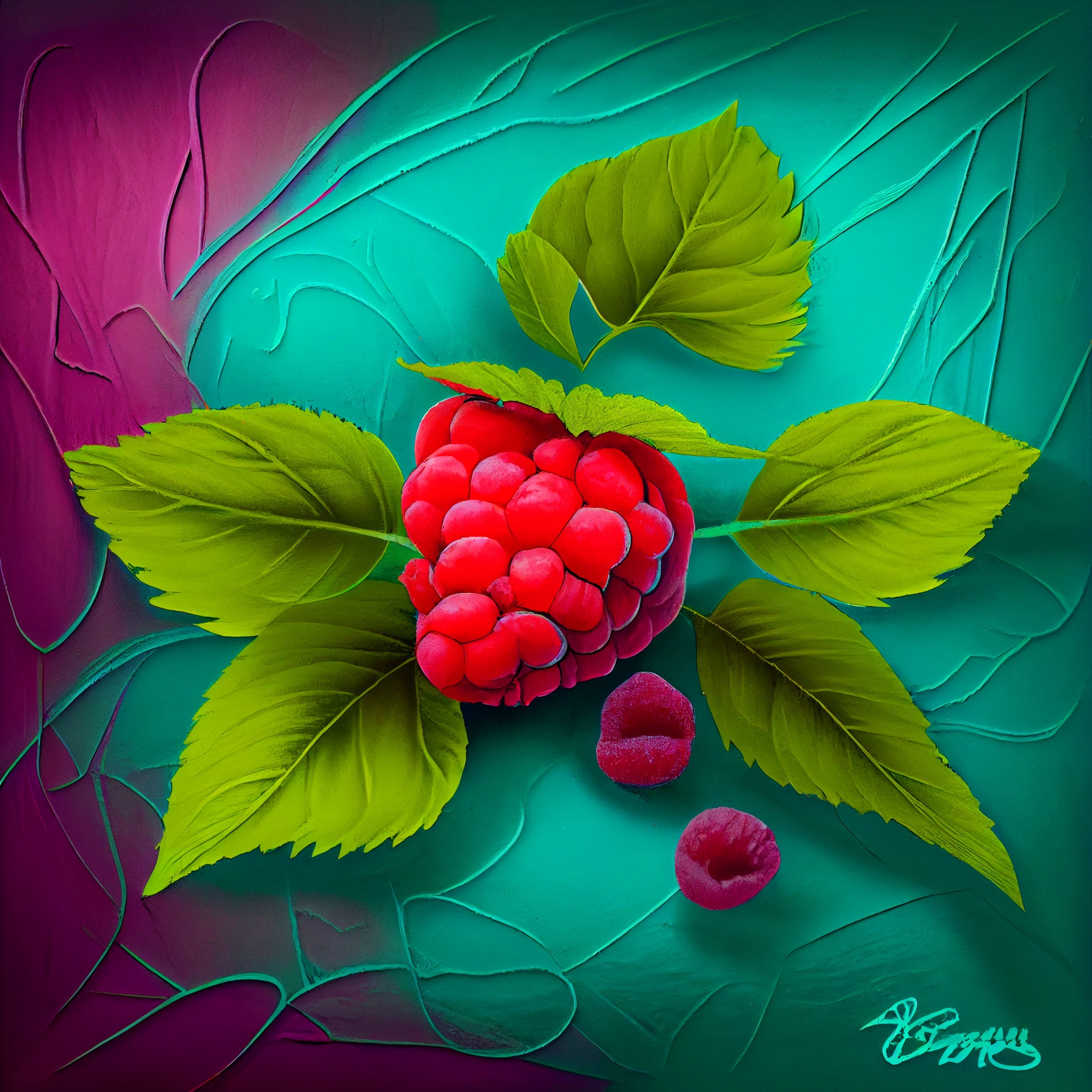 Raspberry Wall Art, Fruit Printable Art, Raspberry Print, Fruit Market ...