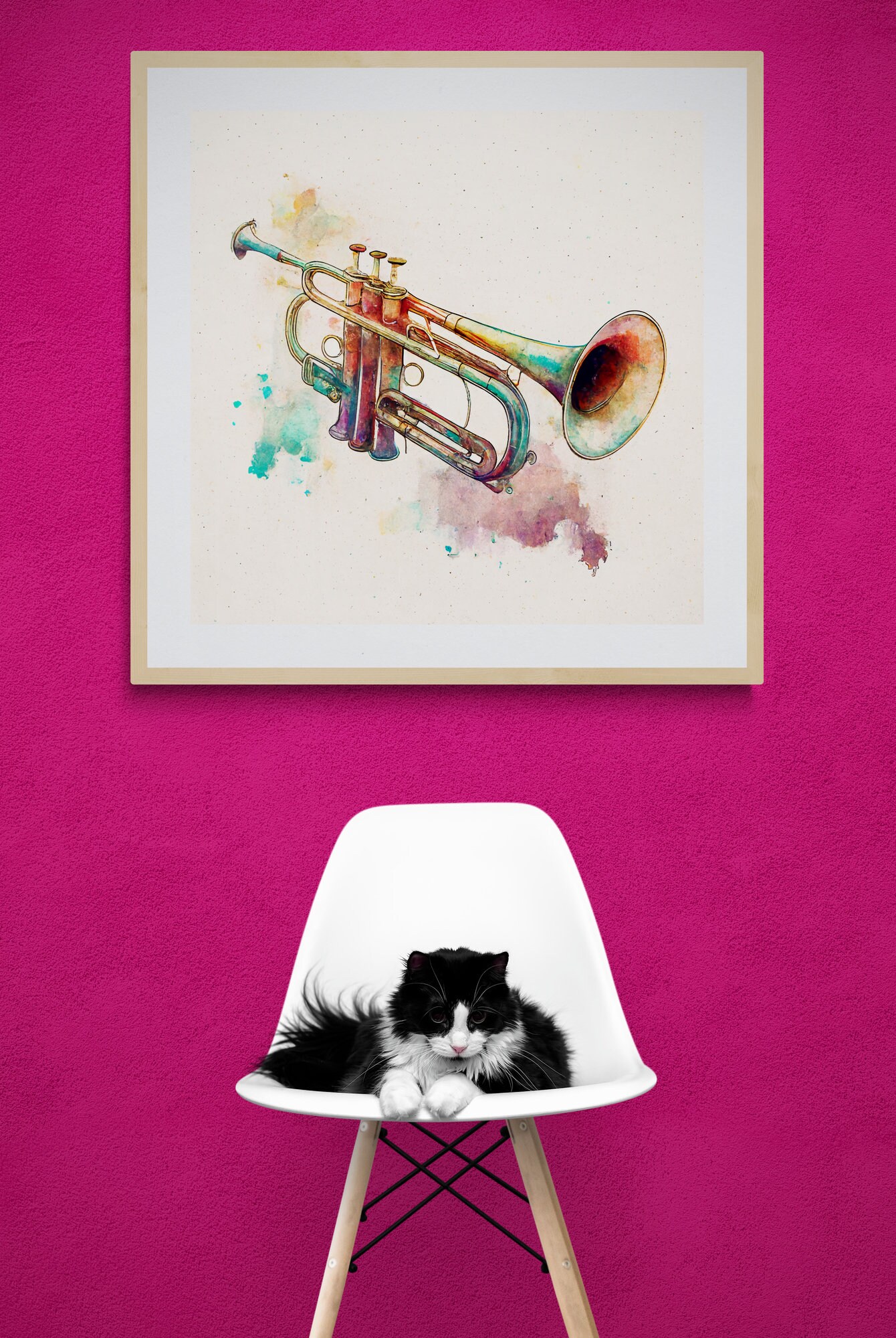 Trumpet Wall Art, Instrument Wall Art, Watercolor Wall Art, Trumpet ...