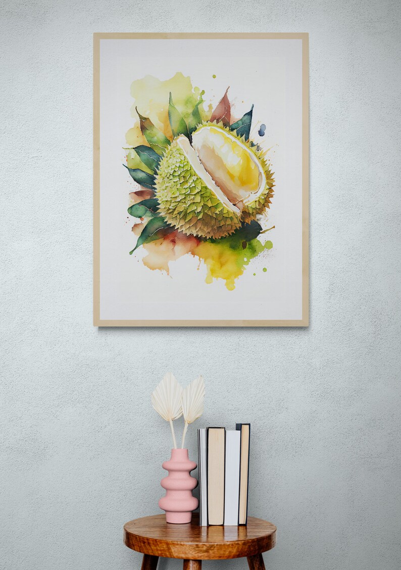Durian Fruit Wall Art, Fruit Printable Art, Durian Print, Fruit Market ...
