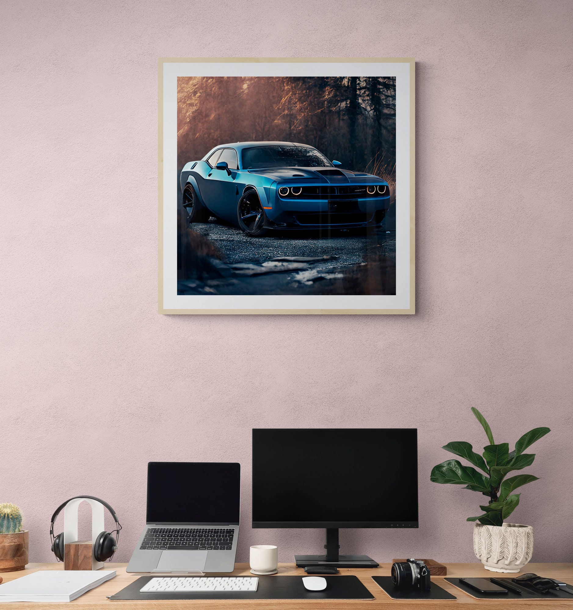 Dodge Challenger Car Art, Sports Car Digital Art, Car Printable Art ...