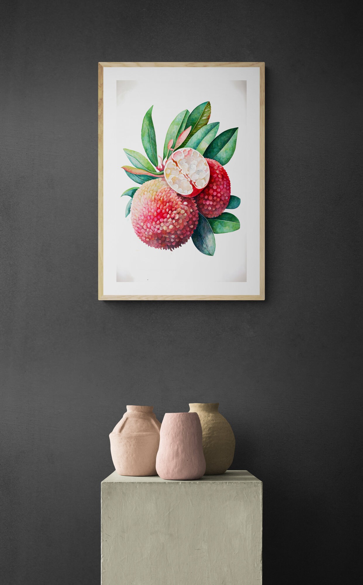 Lychee Fruit Wall Art, Fruit Printable Art, Lychee Print, Fruit Market ...