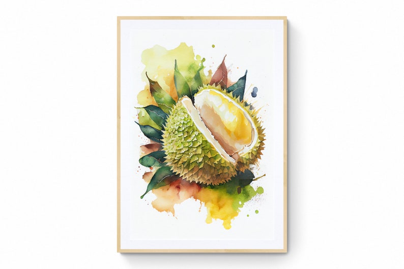 Durian Fruit Wall Art, Fruit Printable Art, Durian Print, Fruit Market ...