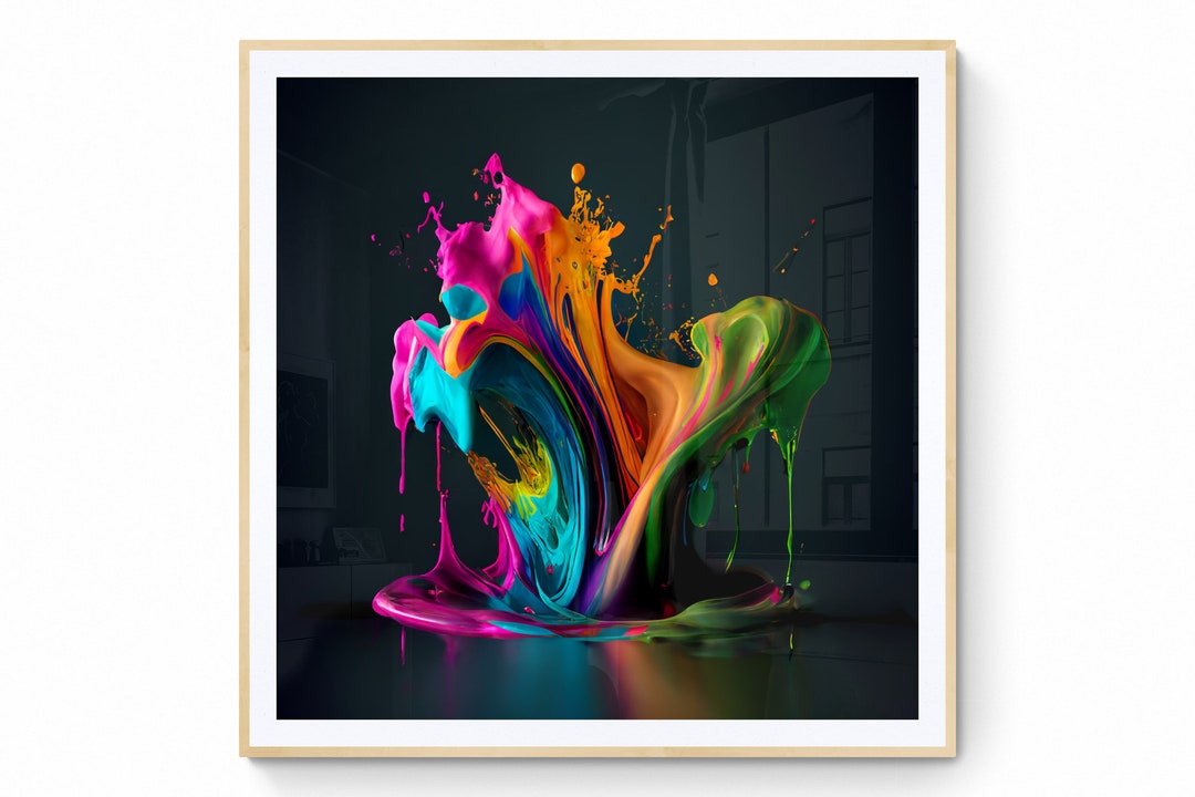 Splash Paint Wall Art, Colorful Paint Artwork, Splash of Color Art ...
