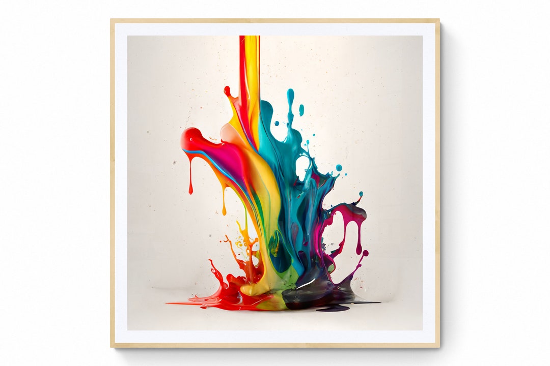 Splash Paint Wall Art, Colorful Paint Artwork, Splash of Color Art ...