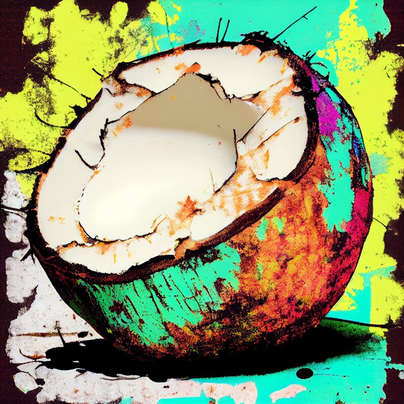 Coconut Wall Art Fruit Printable Art Coconut Print Fruit - Etsy