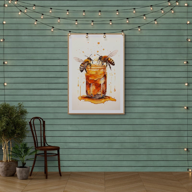 Honey Wall Art, Honey Printable Art, Honey Print, Honey Gift, Digital ...