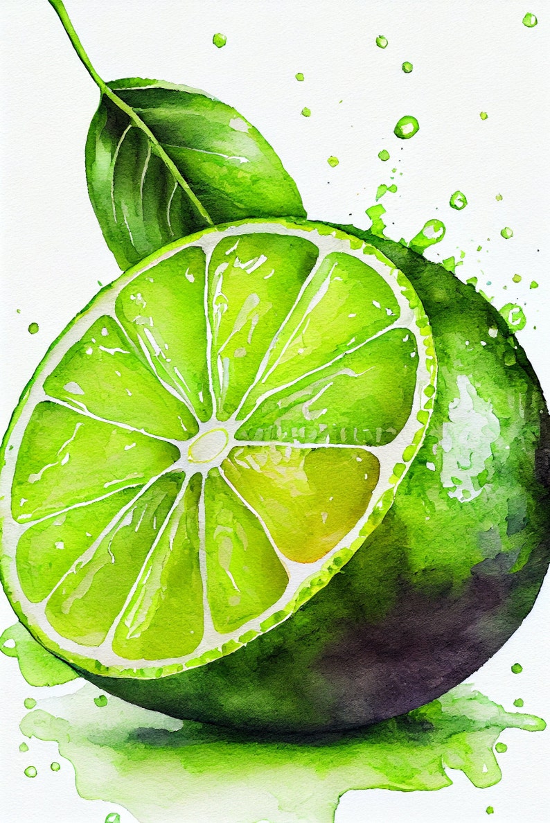 Lime Fruit Wall Art Fruit Printable Art Lime Print Fruit - Etsy