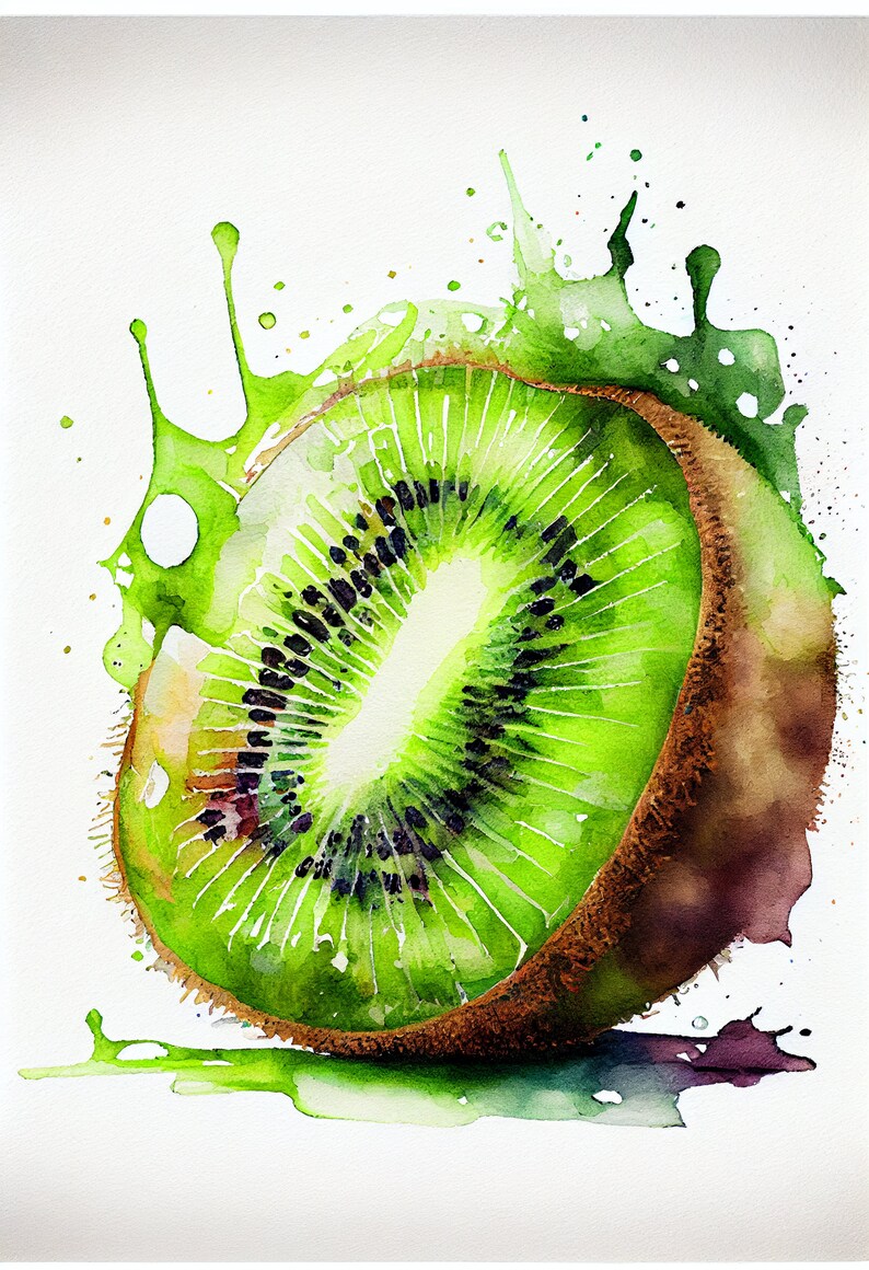 Kiwi Fruit Wall Art, Fruit Printable Art, Kiwi Print, Fruit Market ...