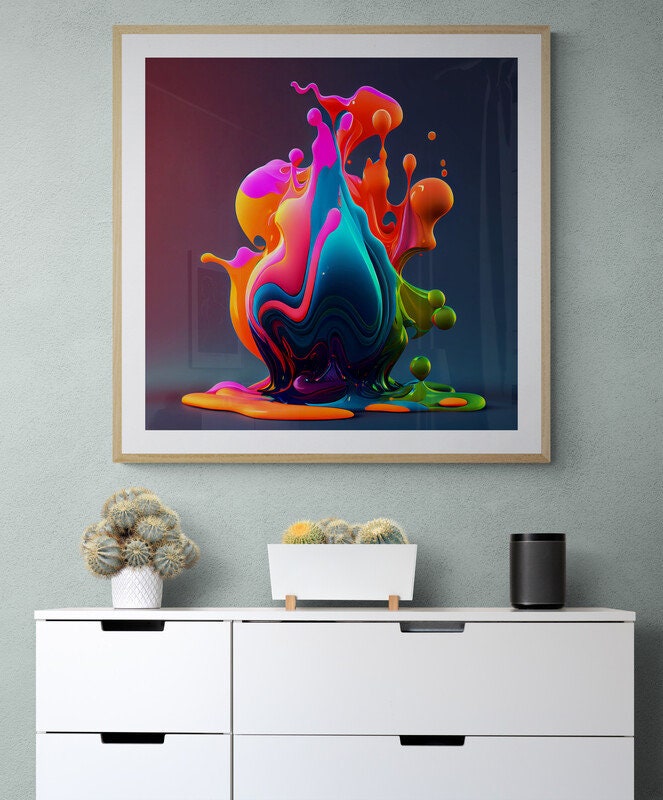 Splash Paint Wall Art, Colorful Paint Artwork, Splash of Color Art ...