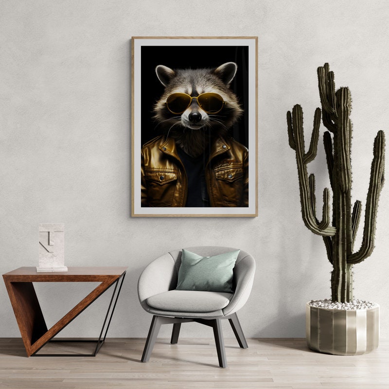 Raccoon Wall Art, Raccoon Wall Décor, Raccoon Poster, Raccoon Gift ...
