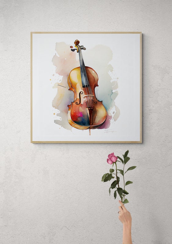 Cello Wall Art, Instrument Wall Art, Watercolor Wall Art, Cello Lovers ...