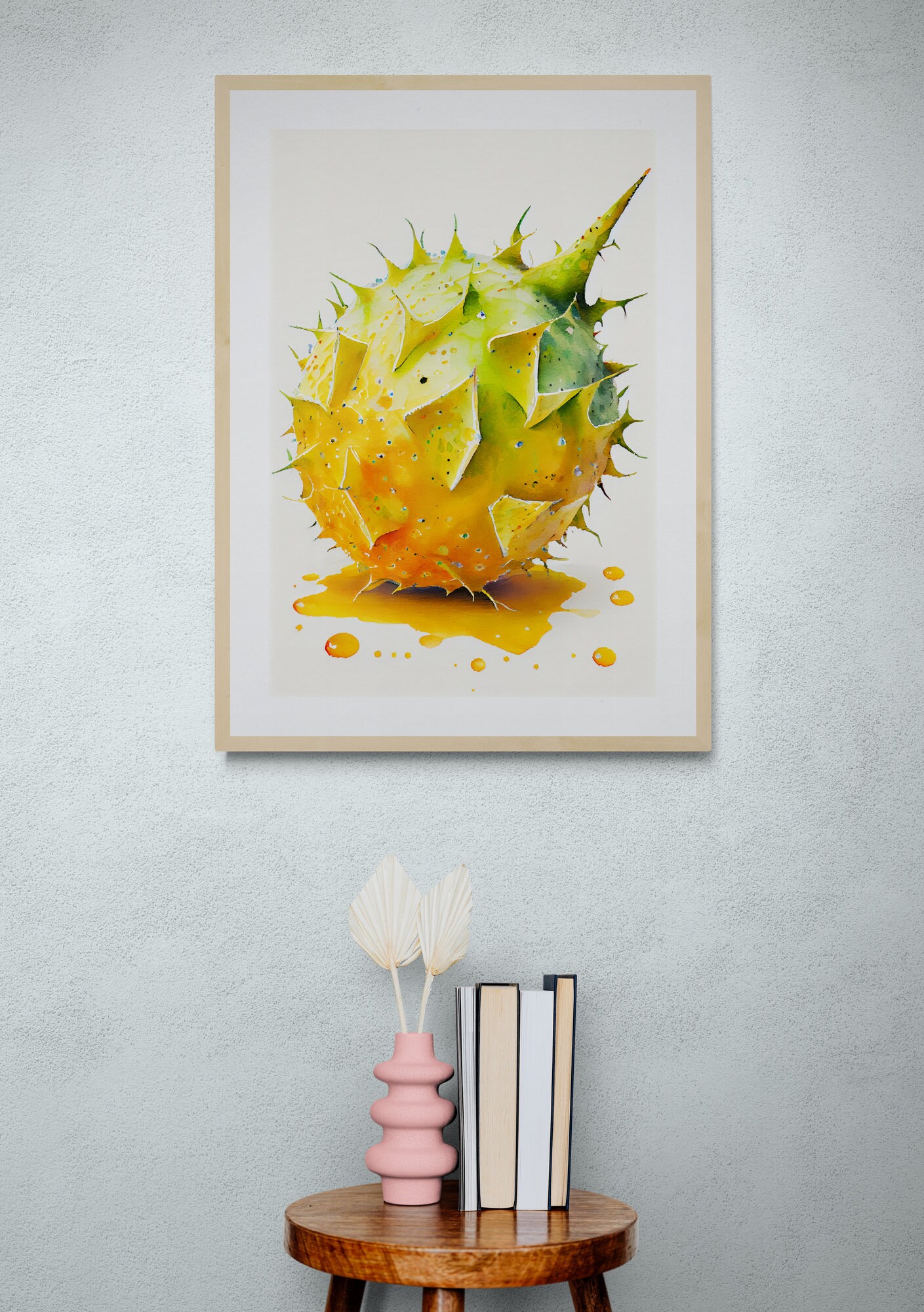 Kiwano Fruit Wall Art, Fruit Printable Art, Kiwano Print, Fruit Market Print, Fruit Illustration ...