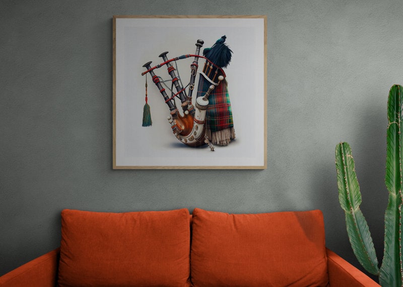 Bagpipe Wall Art, Instrumental Wall Décor, Watercolor Bagpipe Wall Art ...