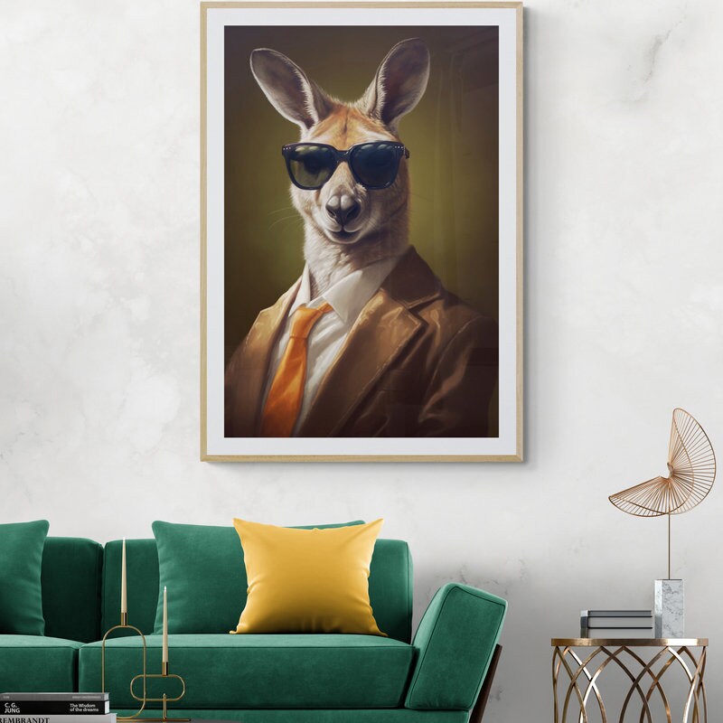 Kangaroo Wall Art, Kangaroo Wall Décor, Kangaroo Poster, Kangaroo Gift ...