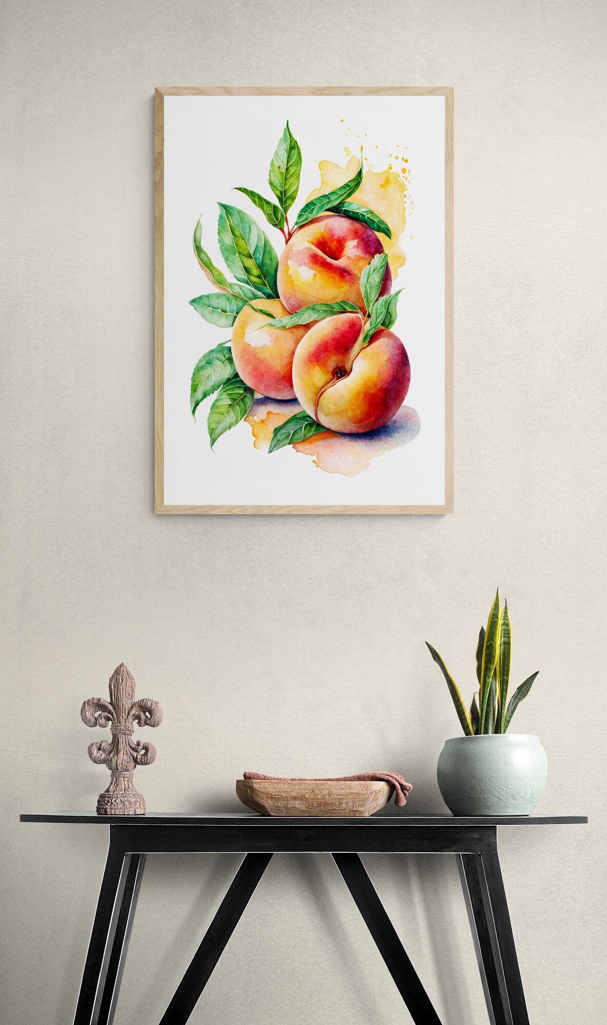 Peaches Fruit Wall Art, Fruit Printable Art, Peaches Print, Fruit ...