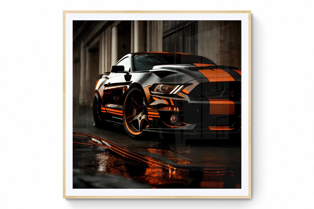 Ford Mustang Car Wall Art, Sports Car Digital Art, Car Printable Art ...