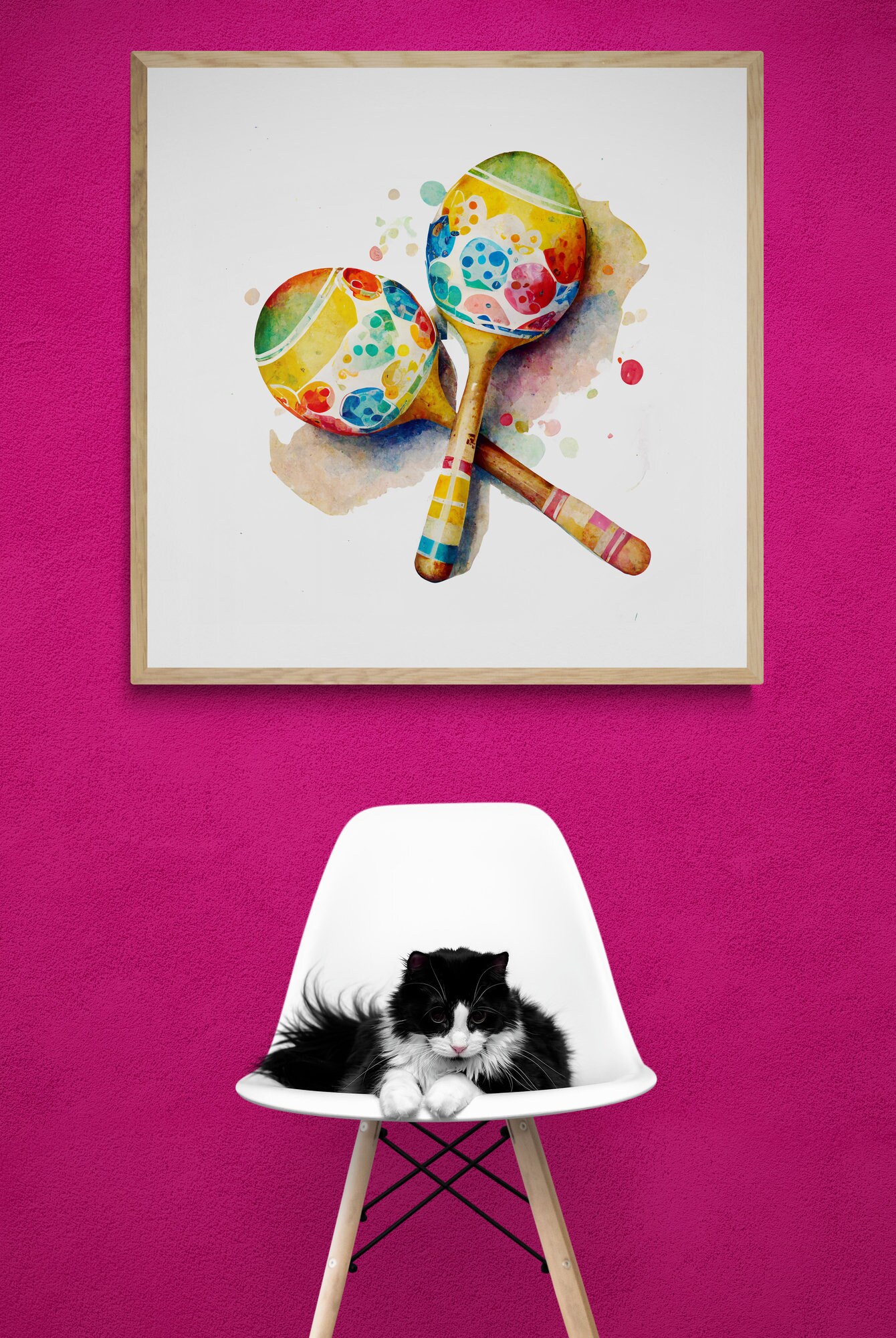 Maracas Wall Art, Instrument Wall Art, Watercolor Wall Art, Maracas ...