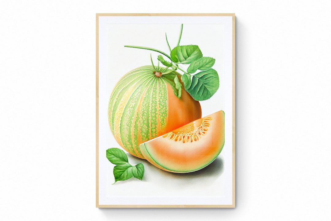 Melon Fruit Wall Art, Fruit Printable Art, Melon Print, Fruit Market ...