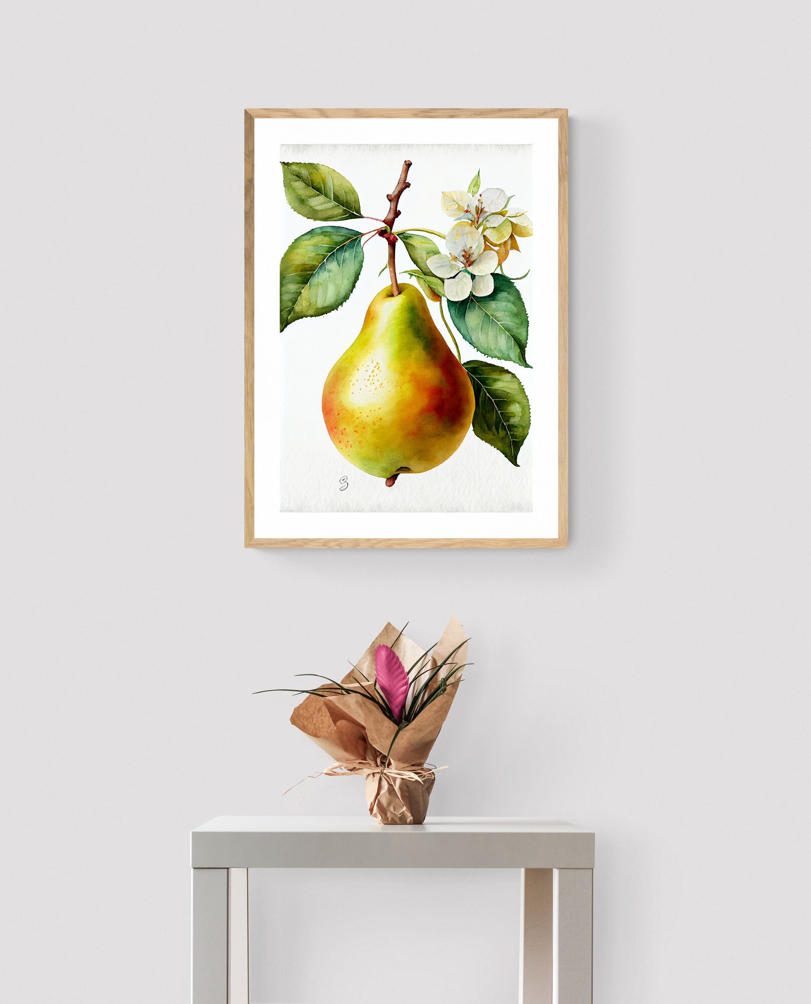 Pear Fruit Wall Art, Fruit Printable Art, Pear Print, Fruit Market ...