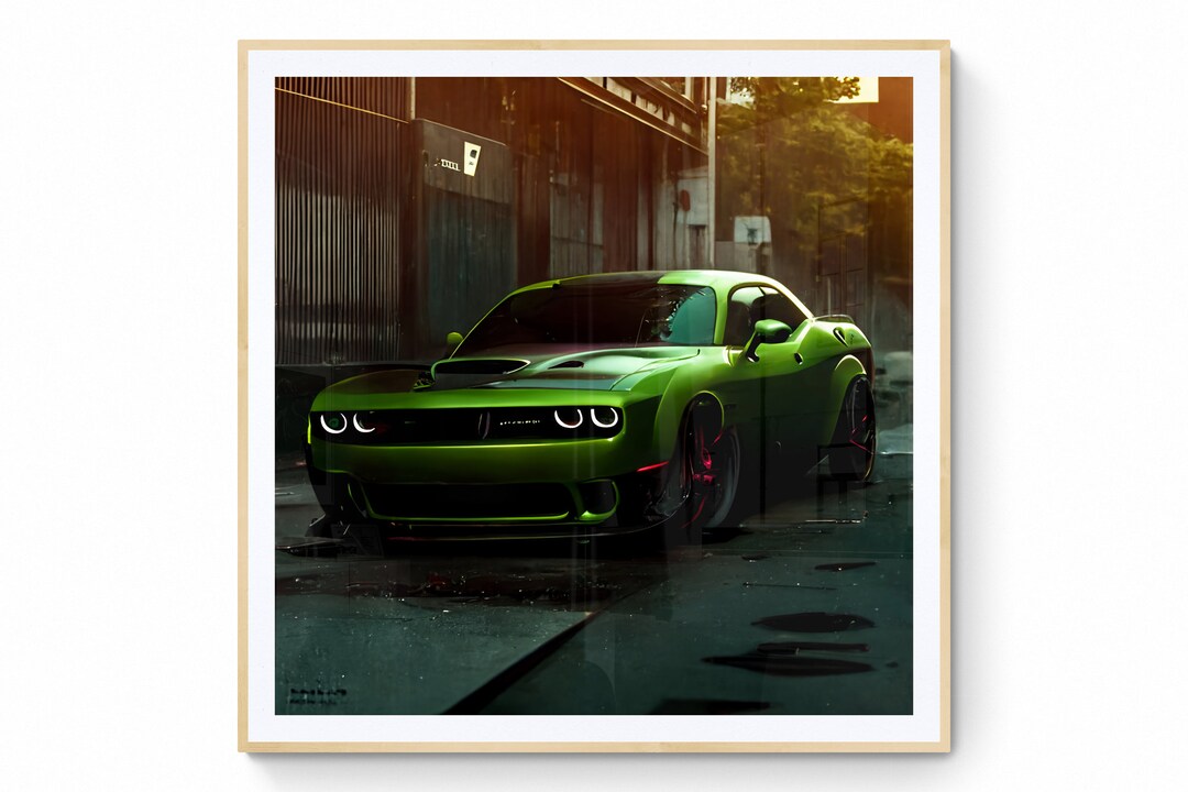 Dodge Challenger Car Art, Sports Car Digital Art, Car Printable Art ...