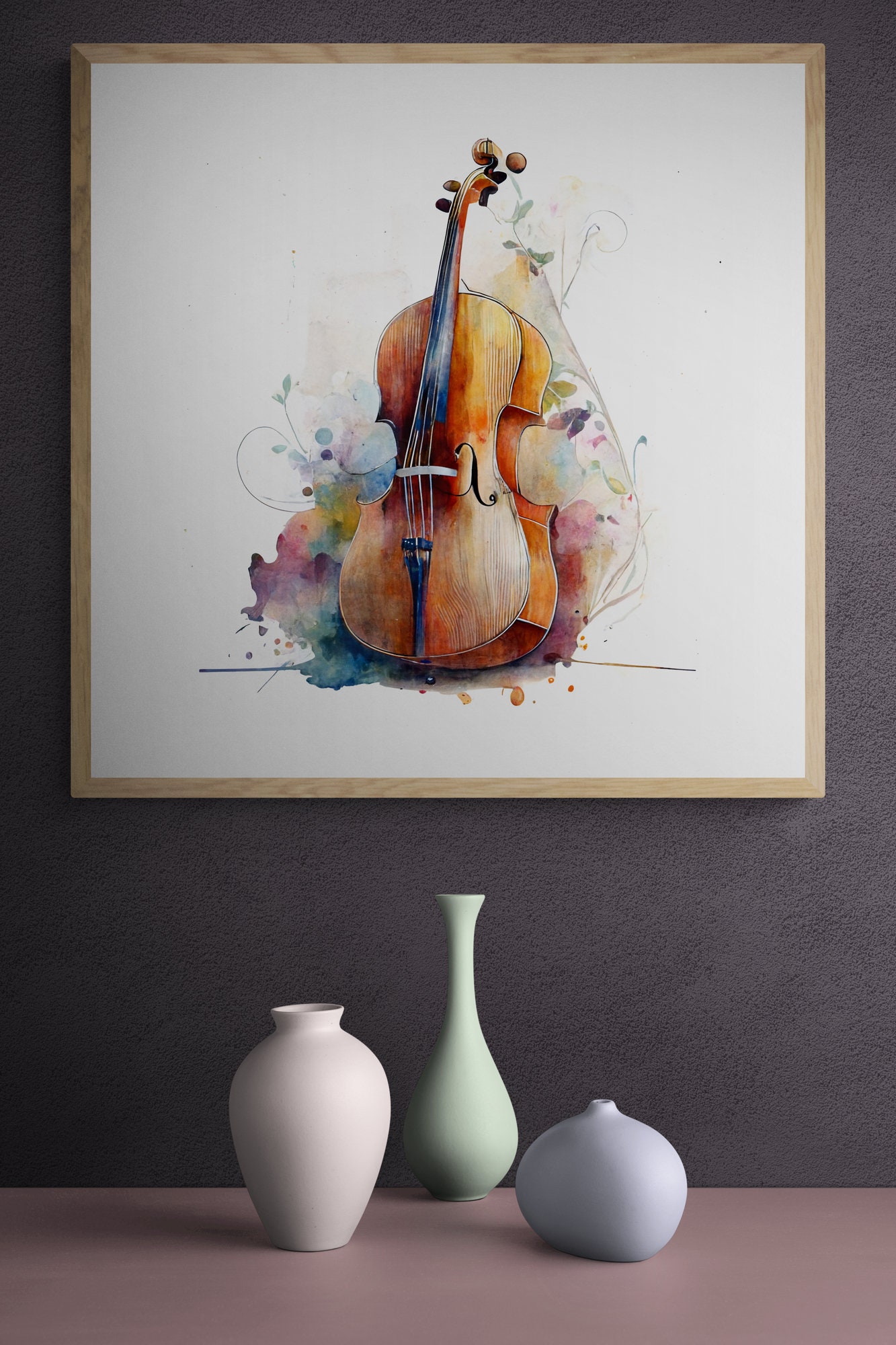 Cello Wall Art, Instrument Wall Art, Watercolor Wall Art, Cello Lovers ...