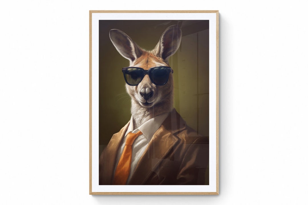 Kangaroo Wall Art, Kangaroo Wall Décor, Kangaroo Poster, Kangaroo Gift ...