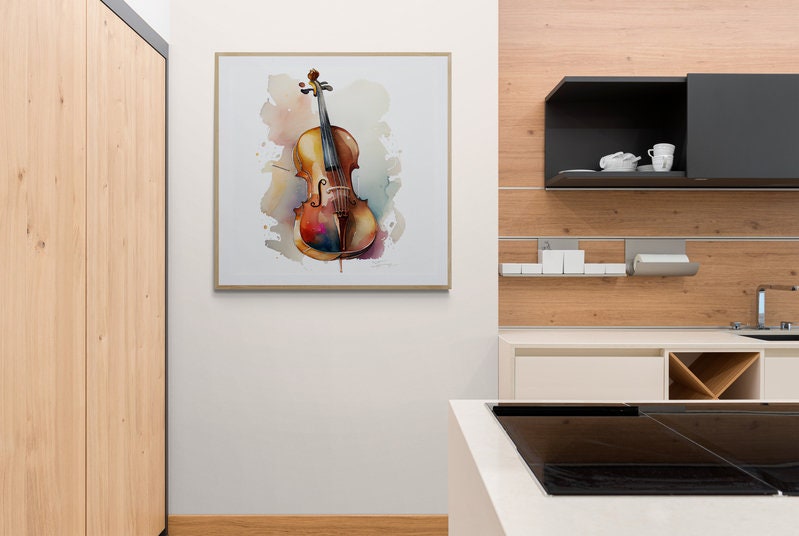 Cello Wall Art, Instrument Wall Art, Watercolor Wall Art, Cello Lovers ...