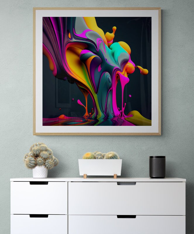 Splash Paint Wall Art Colorful Paint Artwork Splash of Color - Etsy
