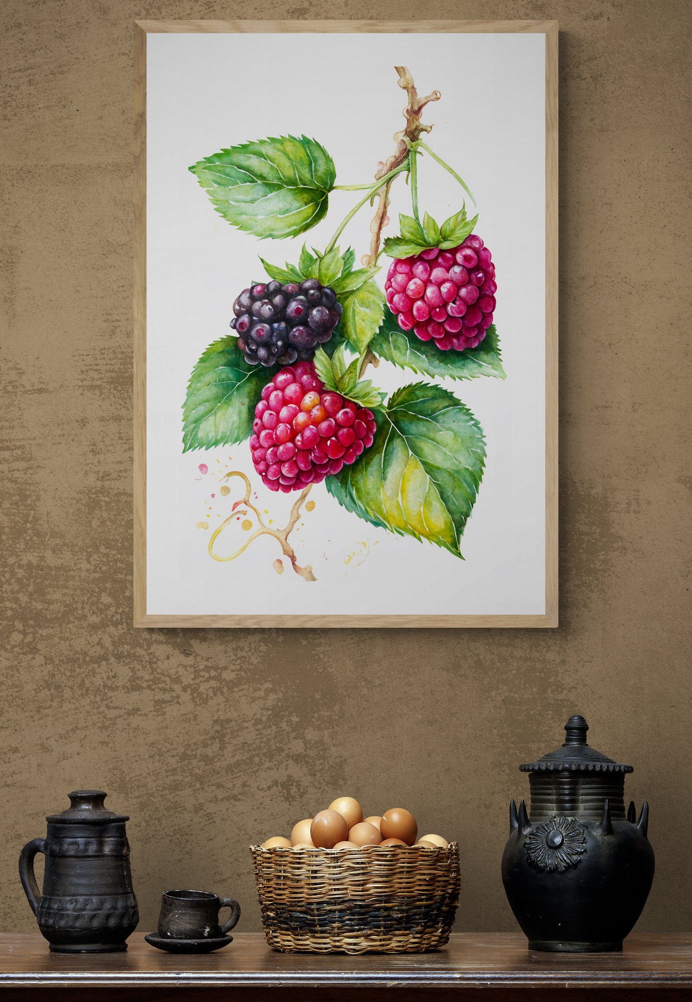 Tayberry Fruit Wall Art, Fruit Printable Art, Tayberry Print, Fruit ...