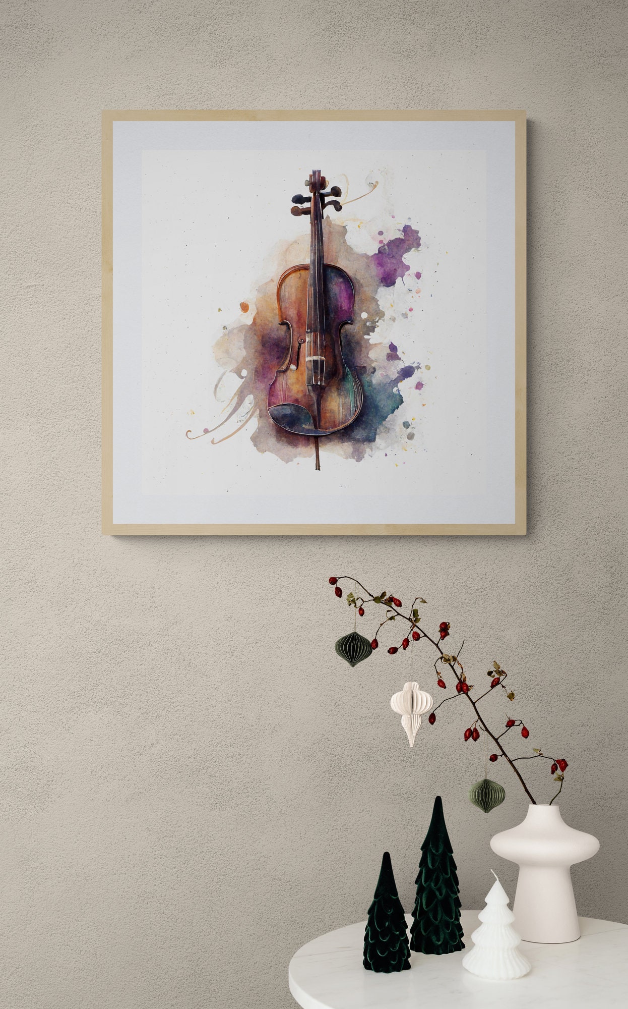 Violin Wall Art, Instrument Wall Art, Watercolor Wall Art, Violin ...
