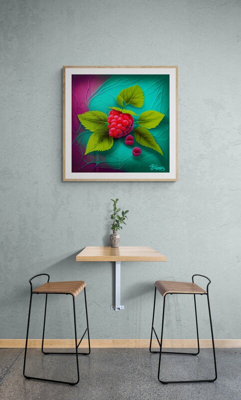 Raspberry Wall Art, Fruit Printable Art, Raspberry Print, Fruit Market ...