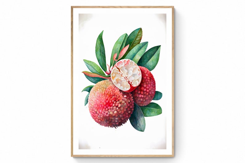 Lychee Fruit Wall Art Fruit Printable Art Lychee Print - Etsy
