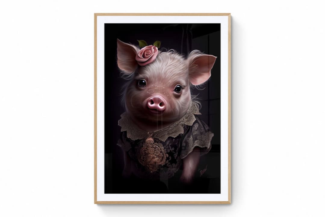 Pig Wall Art, Pig Wall Décor, Pig Poster, Pig Gift, Pig Lovers, Digital ...
