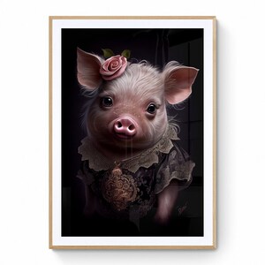 Pig Wall Art, Pig Wall Décor, Pig Poster, Pig Gift, Pig Lovers, Digital ...