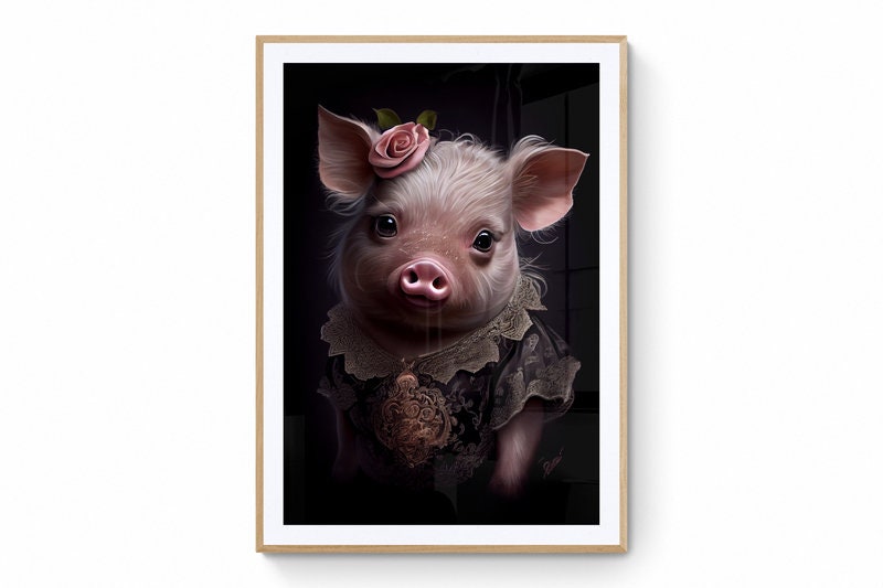 Pig Wall Art, Pig Wall Décor, Pig Poster, Pig Gift, Pig Lovers, Digital ...
