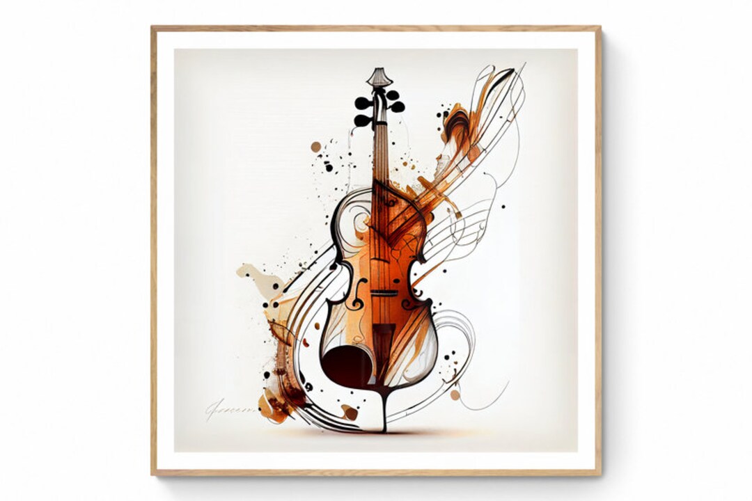 Violin Wall Art, Instrument Wall Art, Watercolor Wall Art, Violin ...