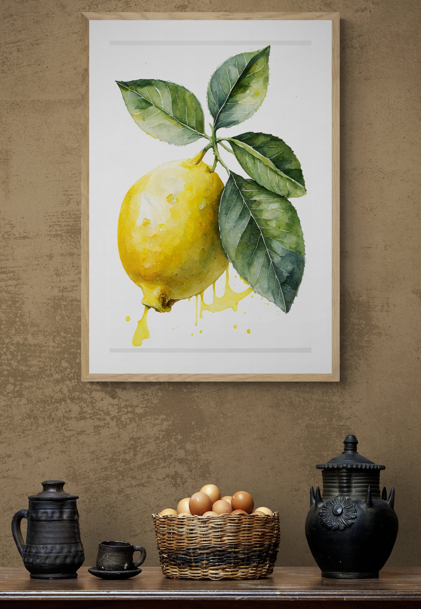Lemon Wall Art, Fruit Printable Art, Lemon Print, Fruit Market Print ...