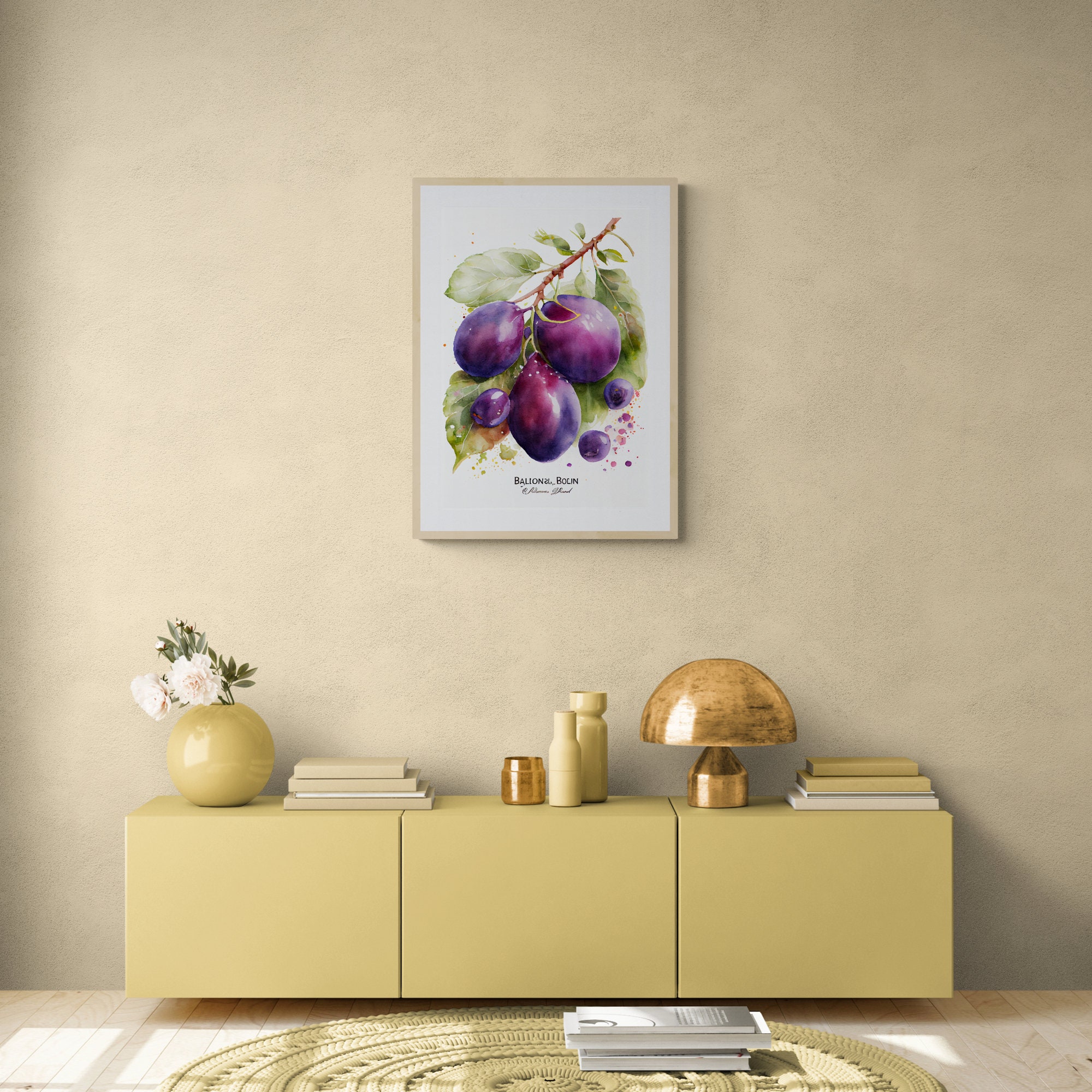 Damson Fruit Wall Art, Fruit Printable Art, Damson Print, Fruit Market ...