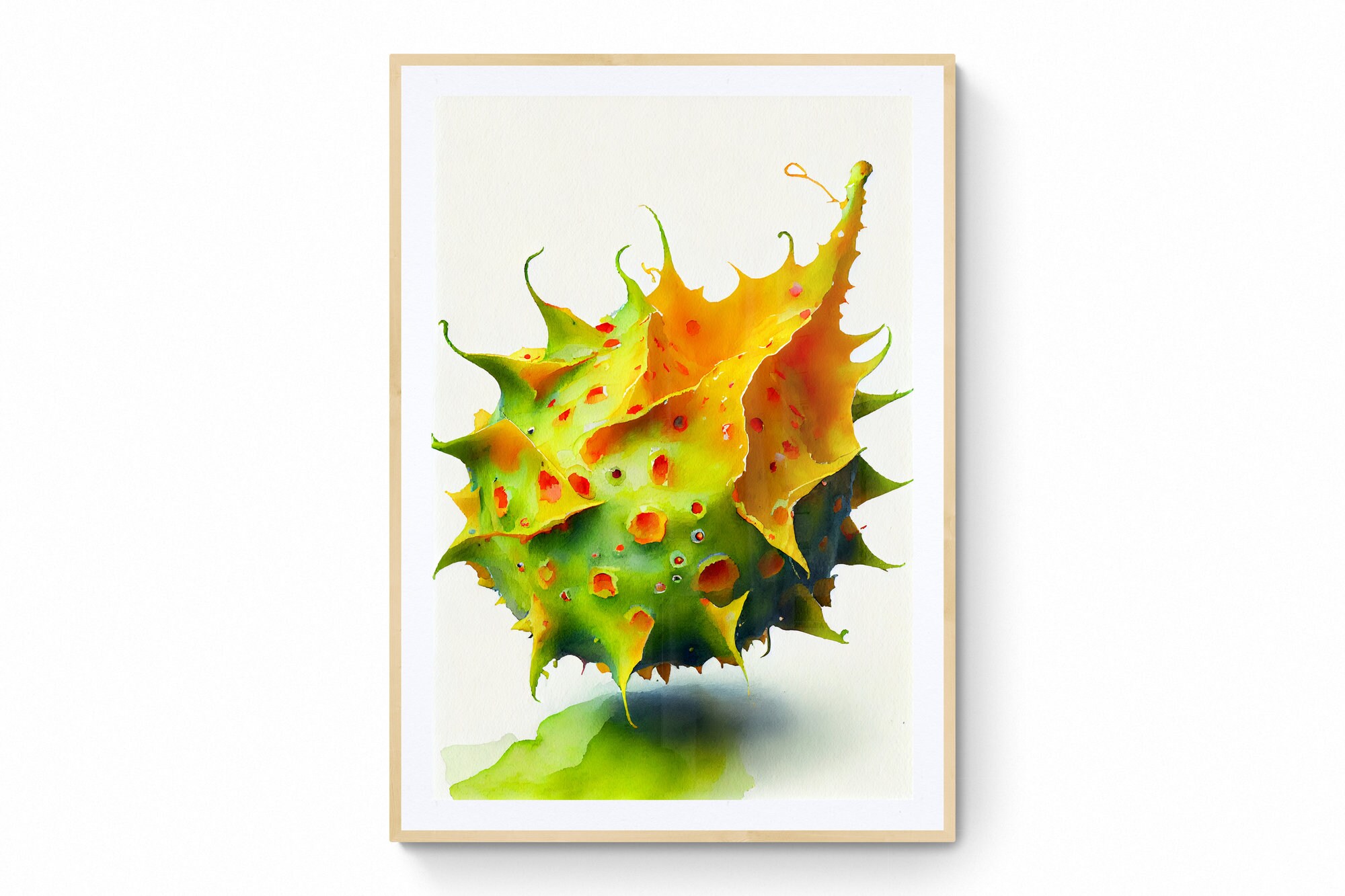 Kiwano Fruit Wall Art, Fruit Printable Art, Kiwano Print, Fruit Market Print, Fruit Illustration ...
