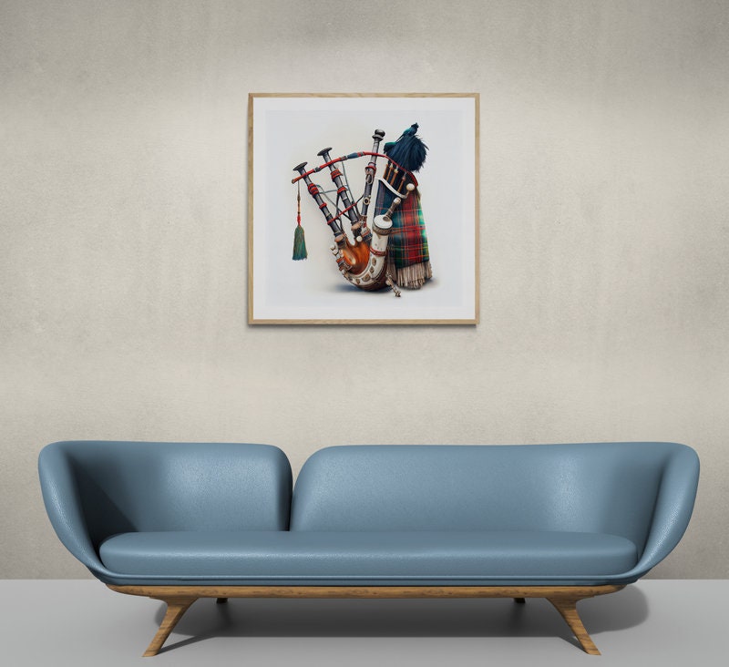 Bagpipe Wall Art, Instrumental Wall Décor, Watercolor Bagpipe Wall Art ...