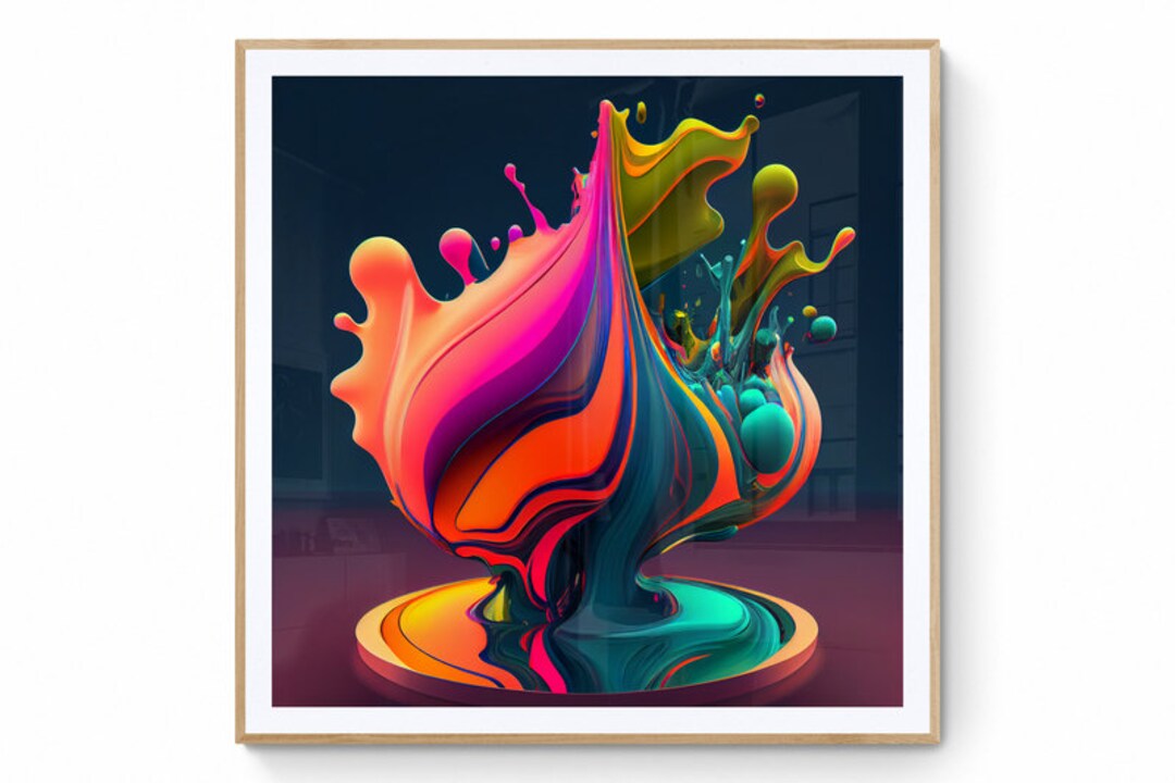 Splash Paint Wall Art, Colorful Paint Artwork, Splash of Color Art ...