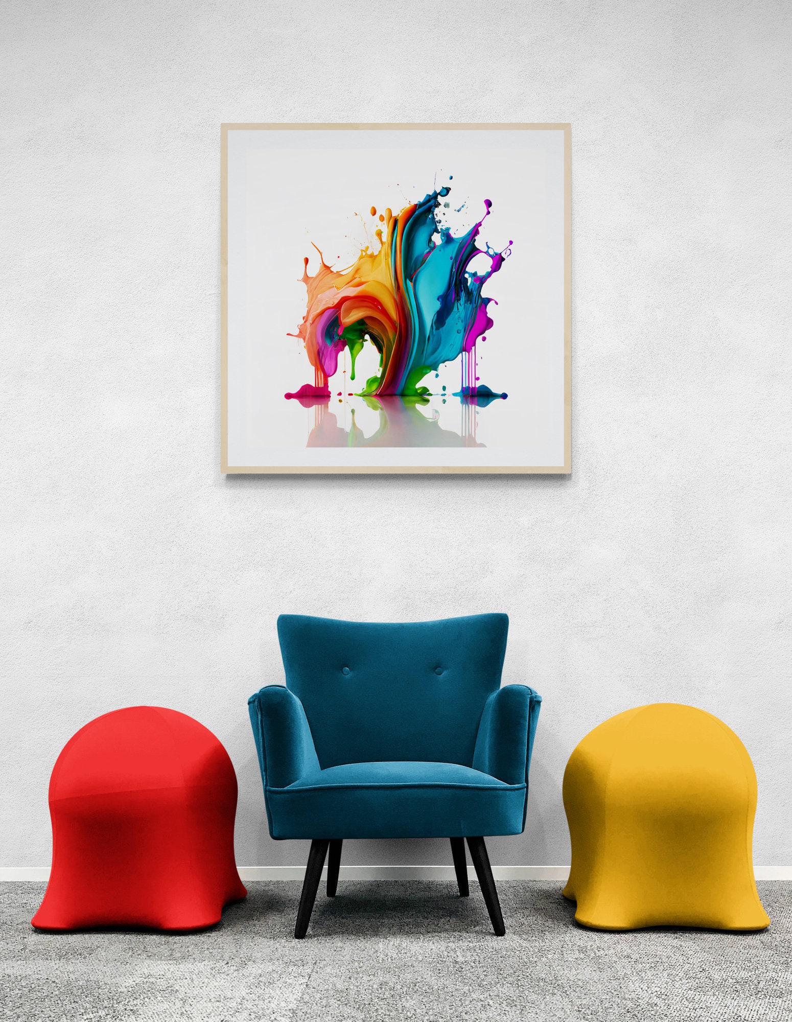 Splash Paint Wall Art, Colorful Paint Artwork, Splash of Color Art ...