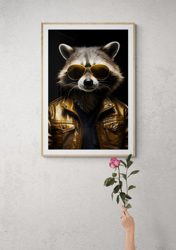 Raccoon Wall Art, Raccoon Wall Décor, Raccoon Poster, Raccoon Gift ...