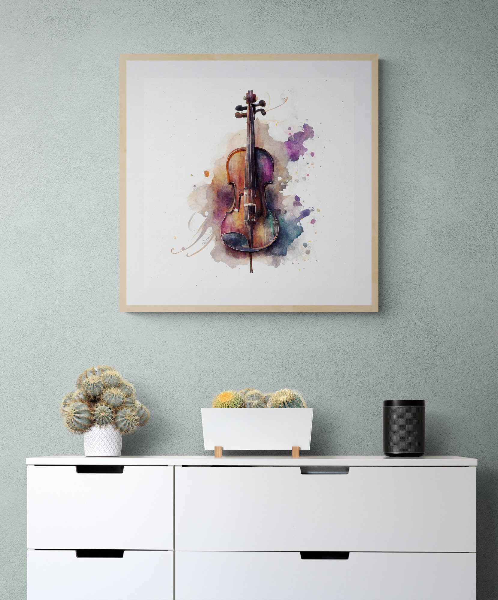 Violin Wall Art, Instrument Wall Art, Watercolor Wall Art, Violin ...
