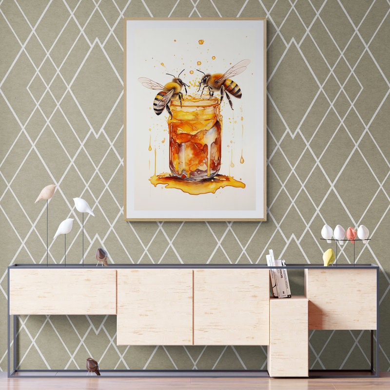 Honey Wall Art, Honey Printable Art, Honey Print, Honey Gift, Digital ...