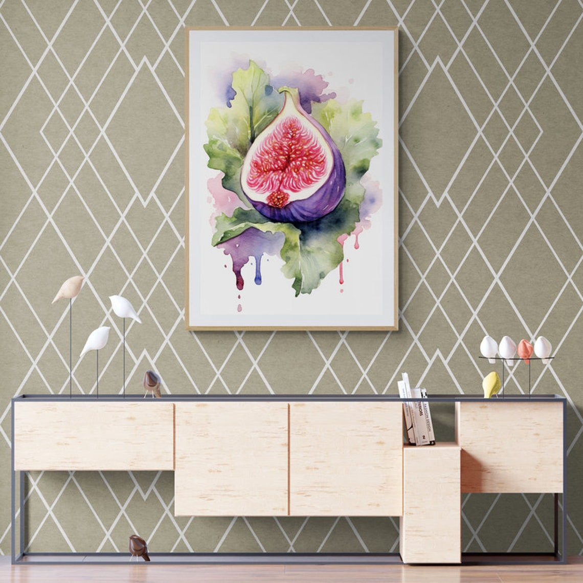 Fig Fruit Wall Art, Fruit Printable Art, Fig Print, Fruit Market Print ...