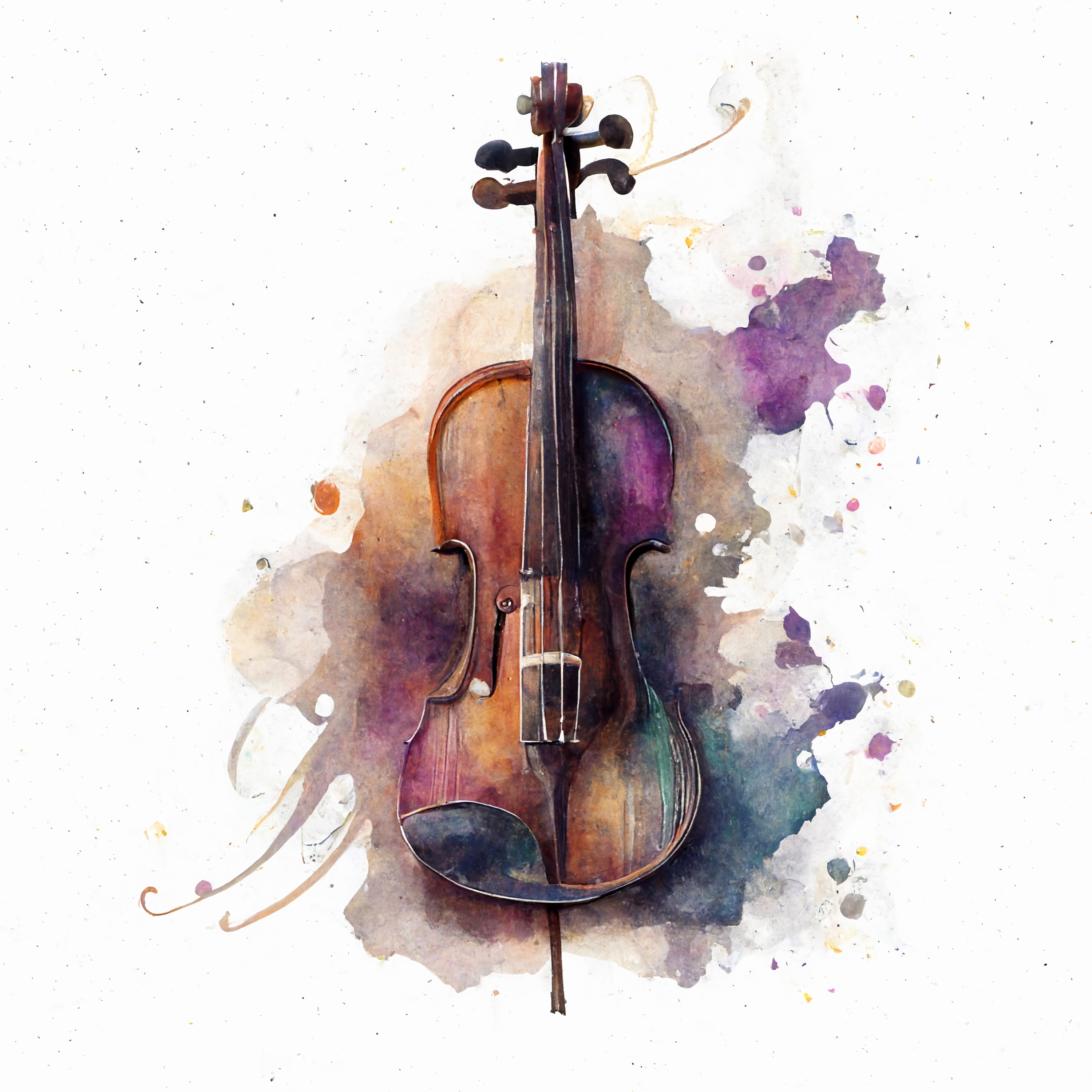 Violin Wall Art, Instrument Wall Art, Watercolor Wall Art, Violin ...